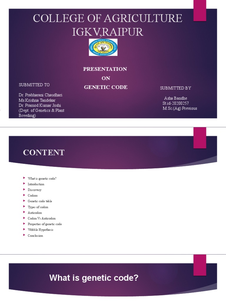 Genetic Code | PDF | Genetic Code | Translation (Biology)