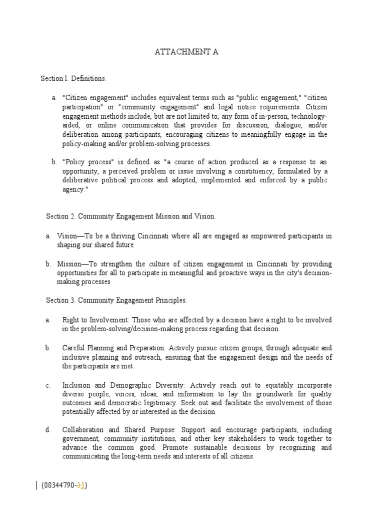 Community Engagement Mission, Vision & Principles | PDF | Policy ...