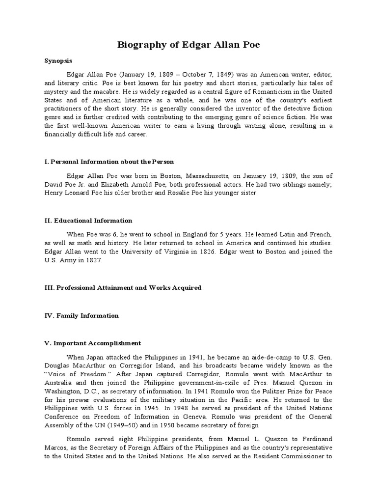 Biography of Carlos P. Romulo | PDF
