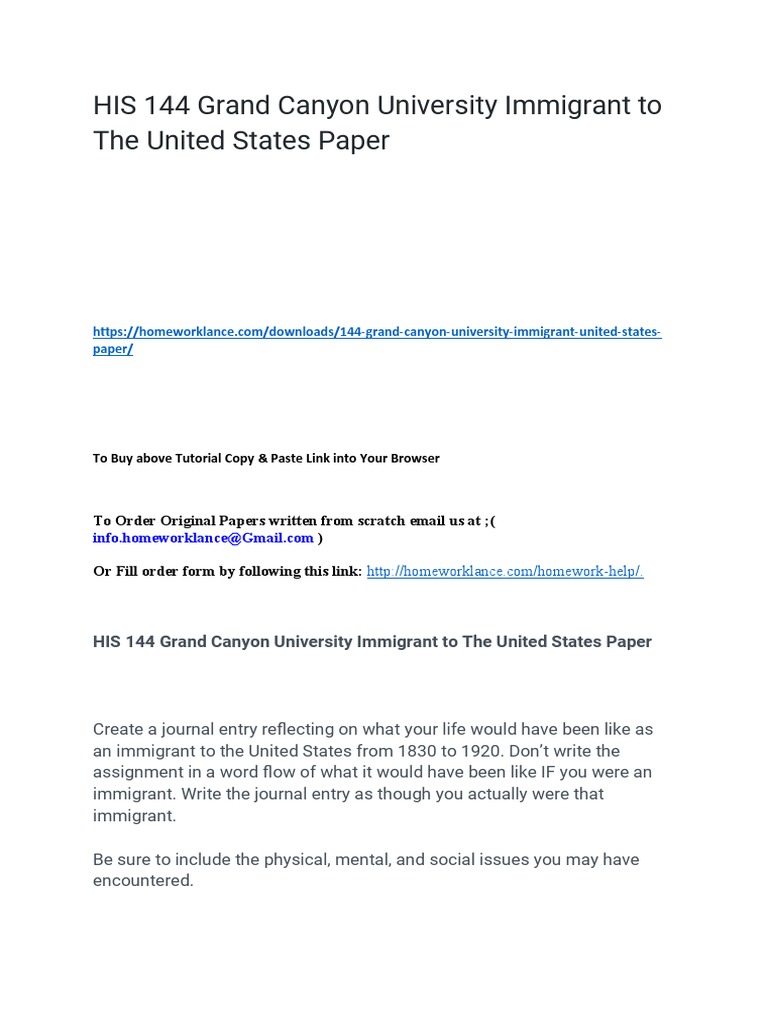 Immigrant Life Journal Entry Assignment | PDF | Politics