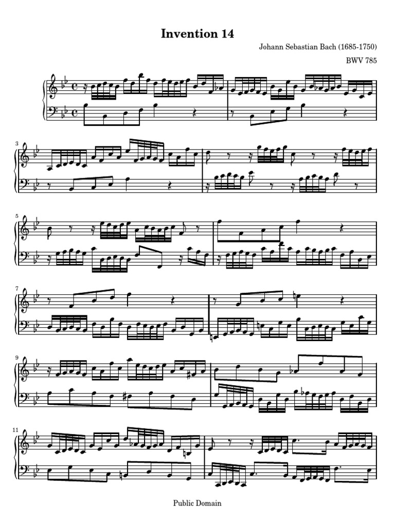 Bach Invention 14 Let | PDF | Johann Sebastian Bach | Familia de Bach