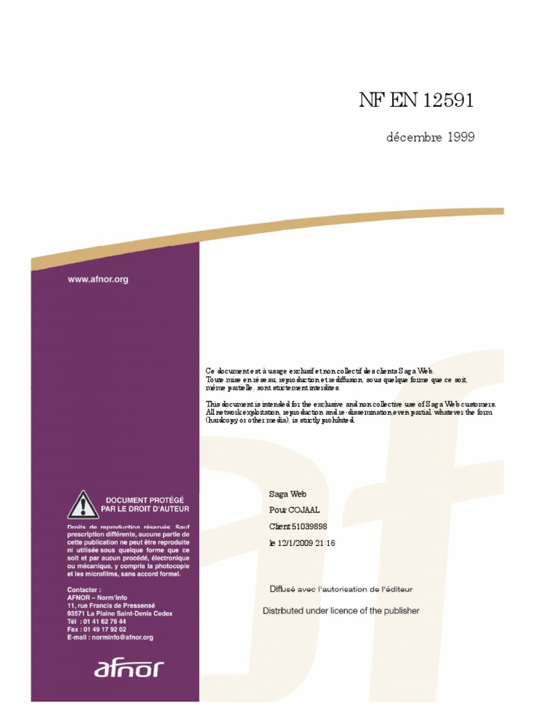 Spécifications des Bitumes Routiers EN 12591 | PDF | Régulations