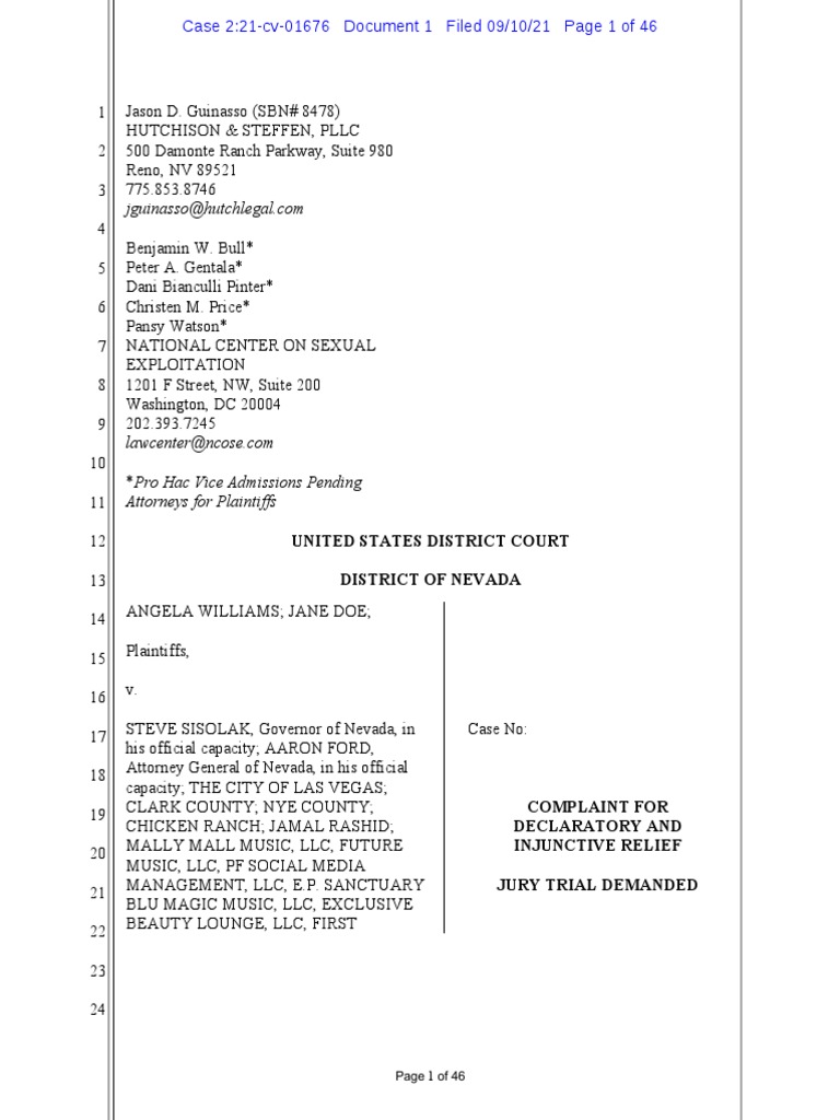 Docket No 1plaint Pdf Prostitution Sex Trafficking 