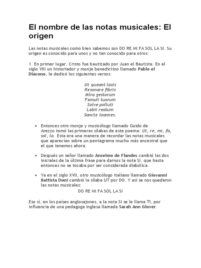 Notas Musicales | PDF