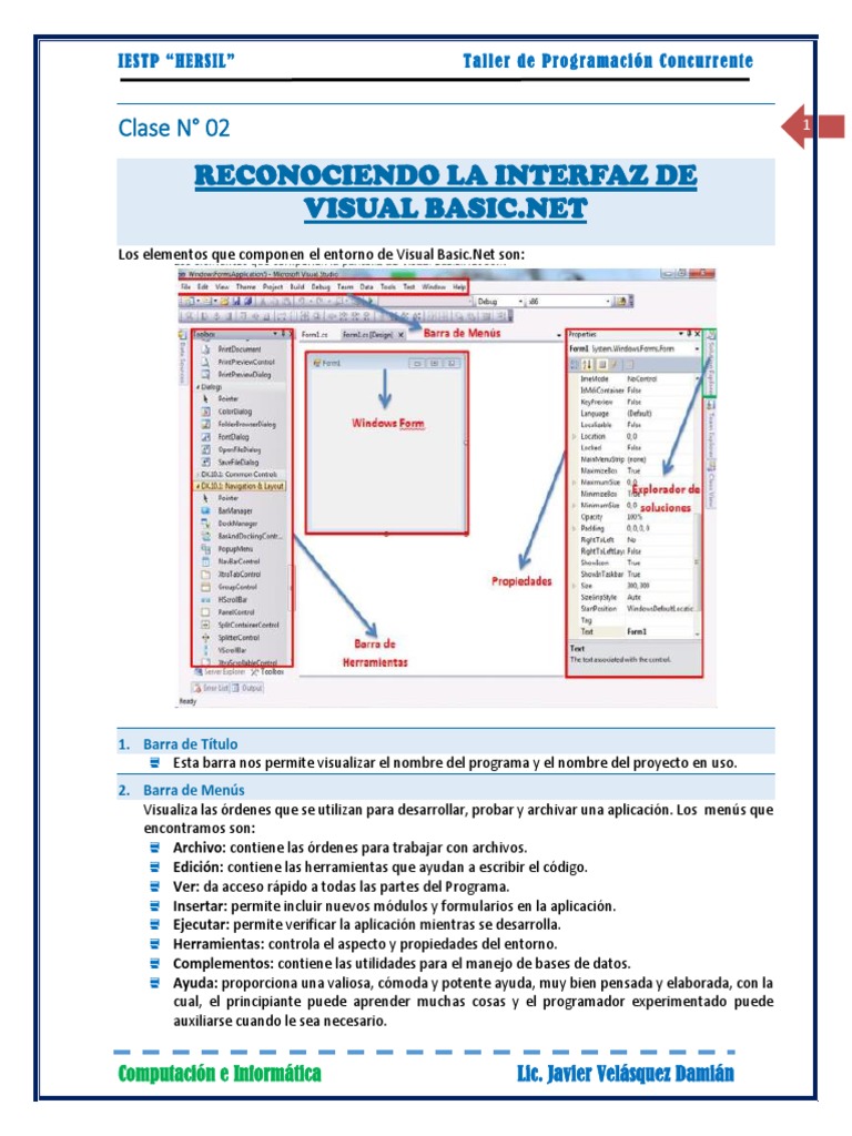 Interfaz de Visual Basic 2019 | PDF | Ventana (informática) | Archivo de computadora