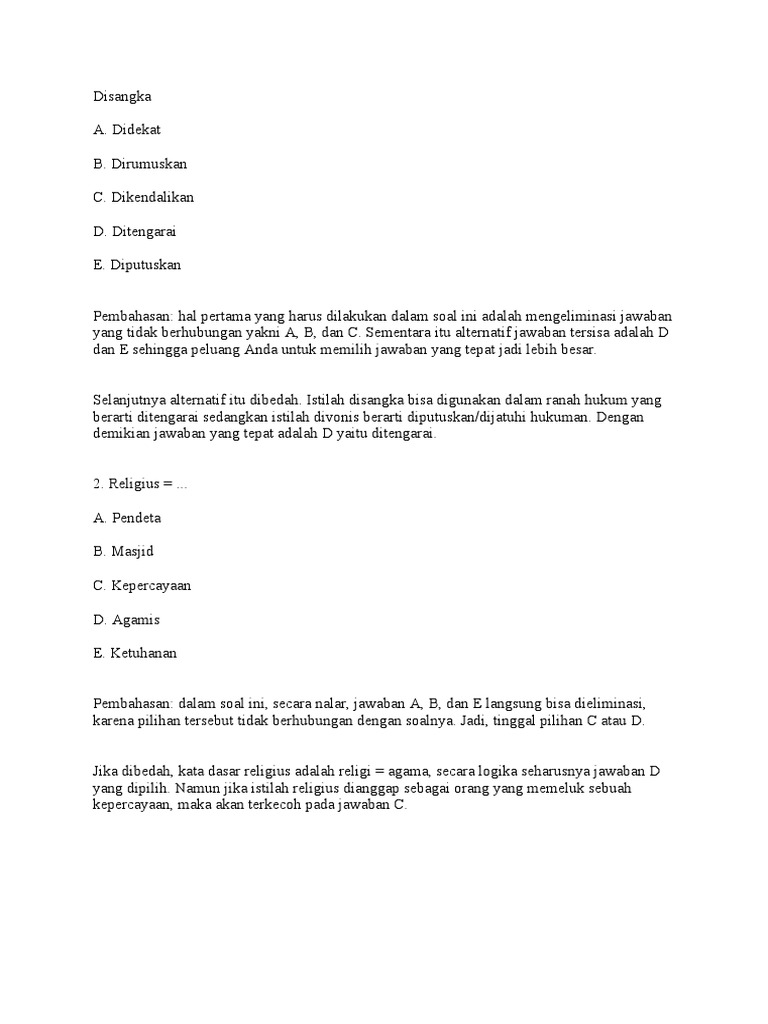 Contoh Soal Tpa | PDF