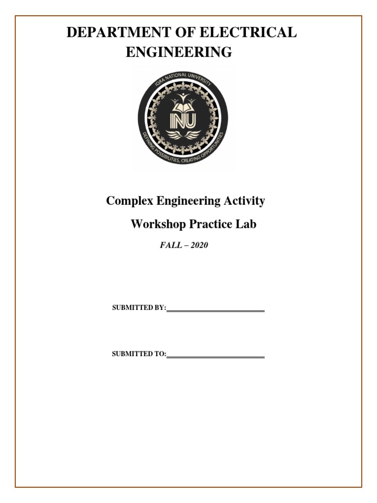 Department of Electrical Engineering: Complex Engineering Activity ...
