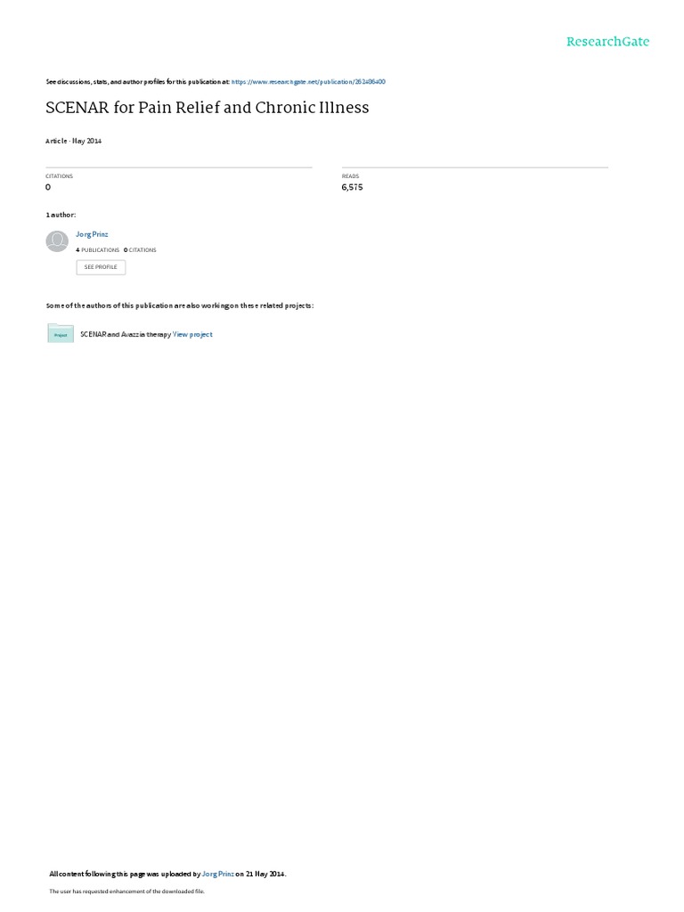 SCENAR For Pain Relief | PDF | Pain | Acupuncture