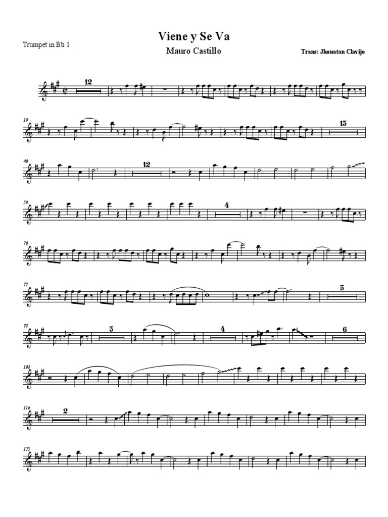 Viene y Se Va - Trumpet in BB 1 | PDF