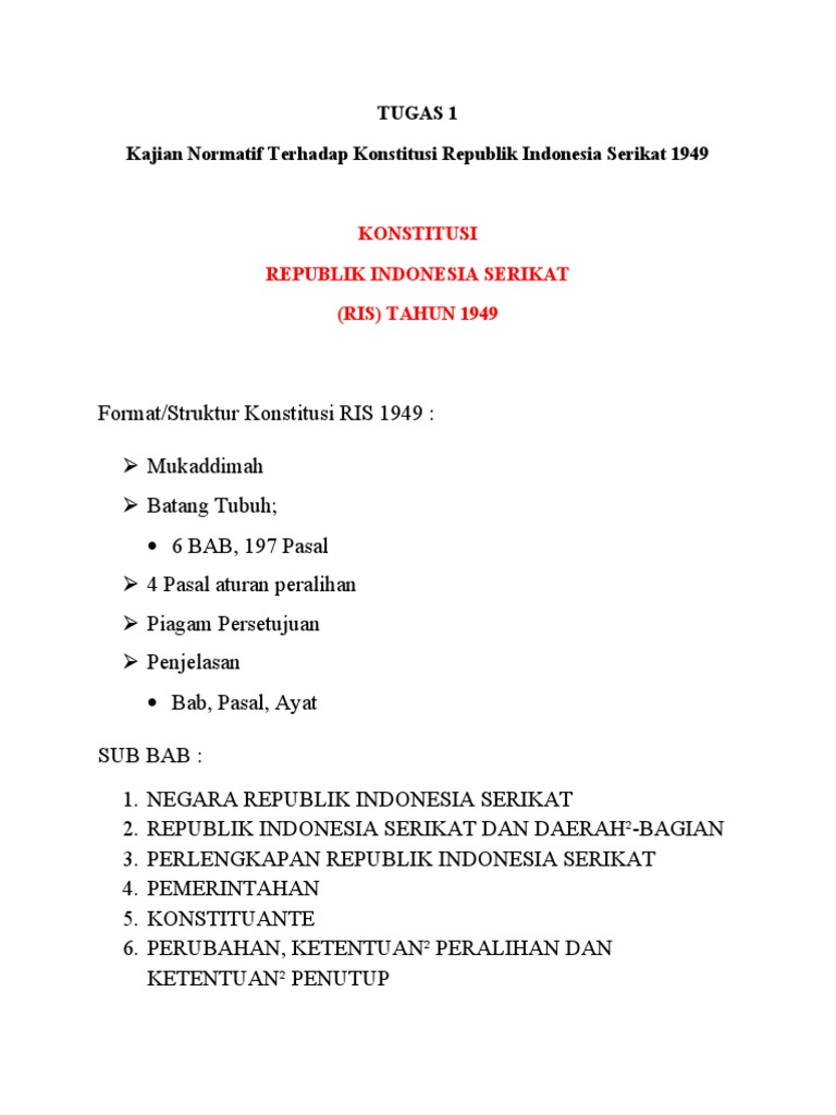 Konstitusi RIS | PDF