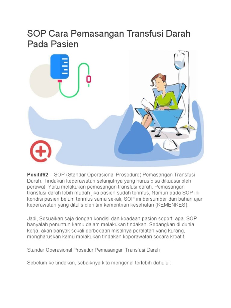 SOP Cara Pemasangan Transfusi Darah Pada Pasien | PDF