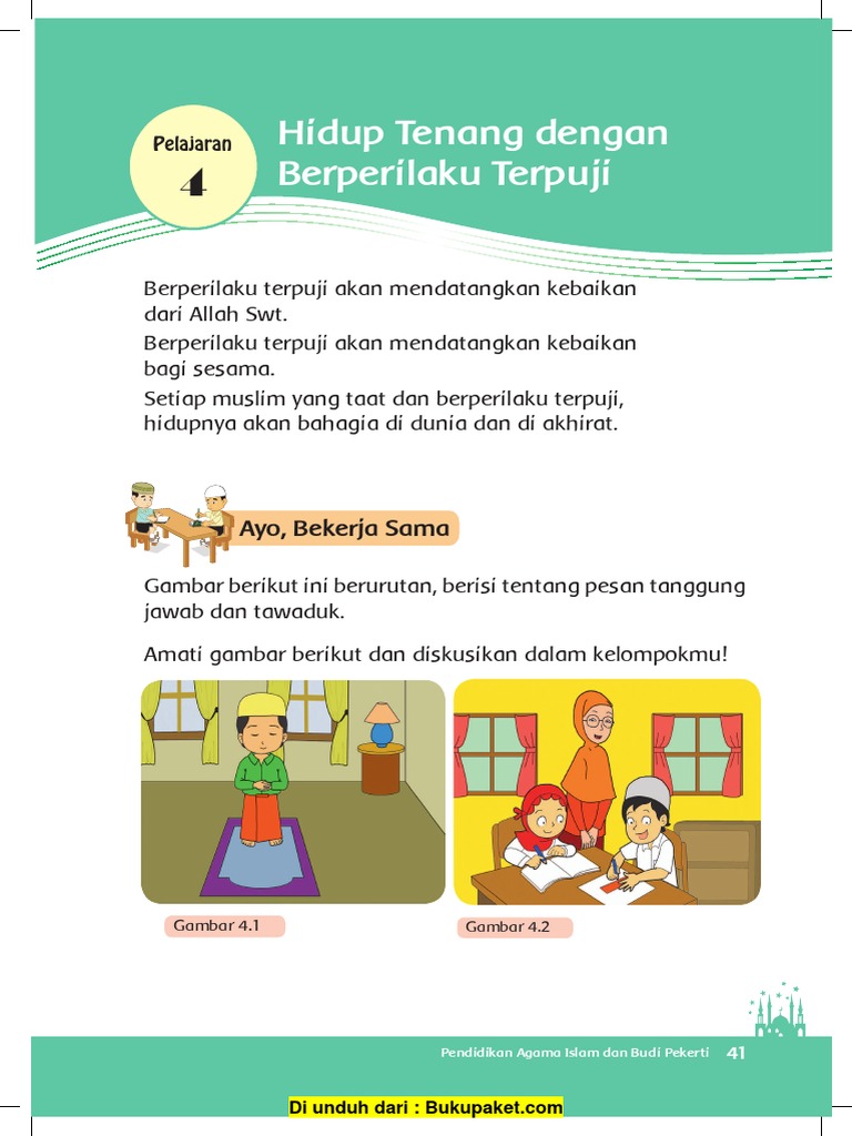 Pelajaran 4 Hidup Tenang Dengan Berprilaku Terpuji | PDF