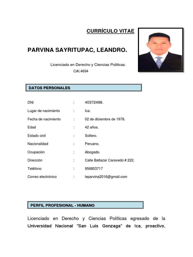 CV Leandro 2020 | PDF | Ley procesal | Gobierno