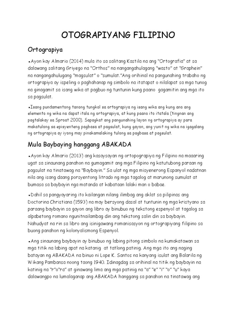 Kahulugan NG Ortograpiya | PDF