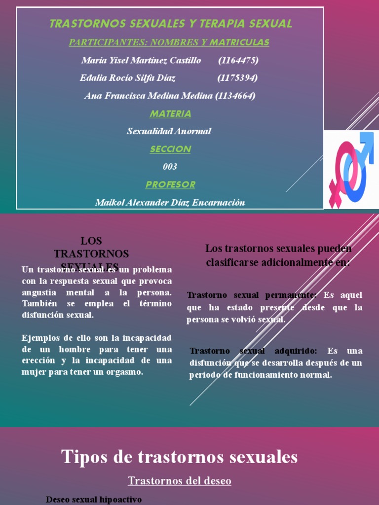 Trastornos Sexuales Y Terapia Sexual Sexualidad Anormal Pdf La