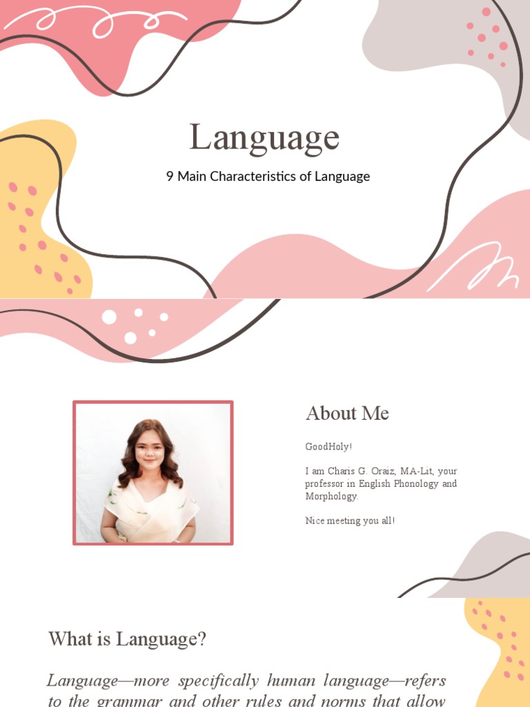 Characteristics of Language Intro | PDF | Symbols | Communication