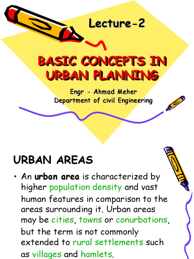 Lec-2 Basic Concepts in Urban Planning | PDF | Urban Area | Rural Area