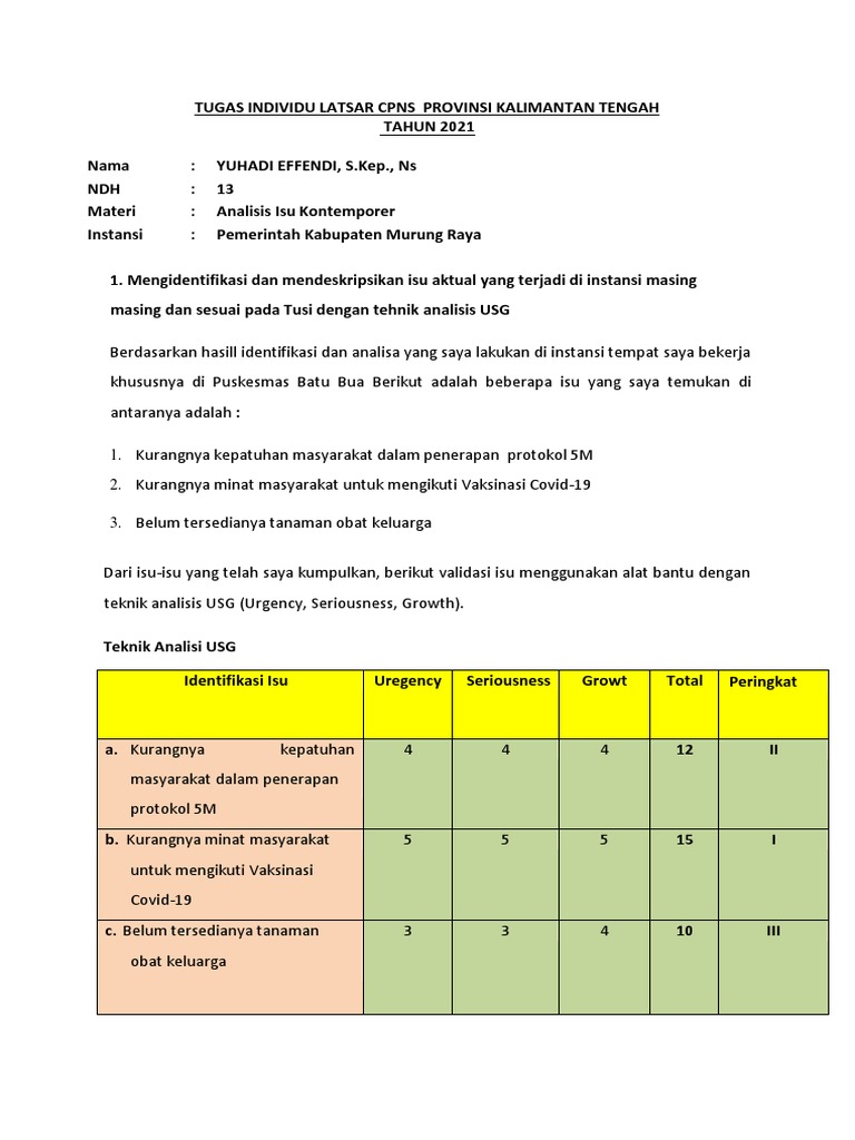 Tugas Individu Materi Analisis Isu Kontemporer H2 | PDF | Ilmu Sosial