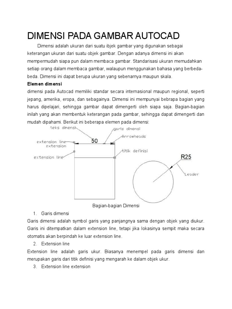 Jenis dan Fungsi Dimensi Autocad | PDF | Komputer | Teknologi & Rekayasa