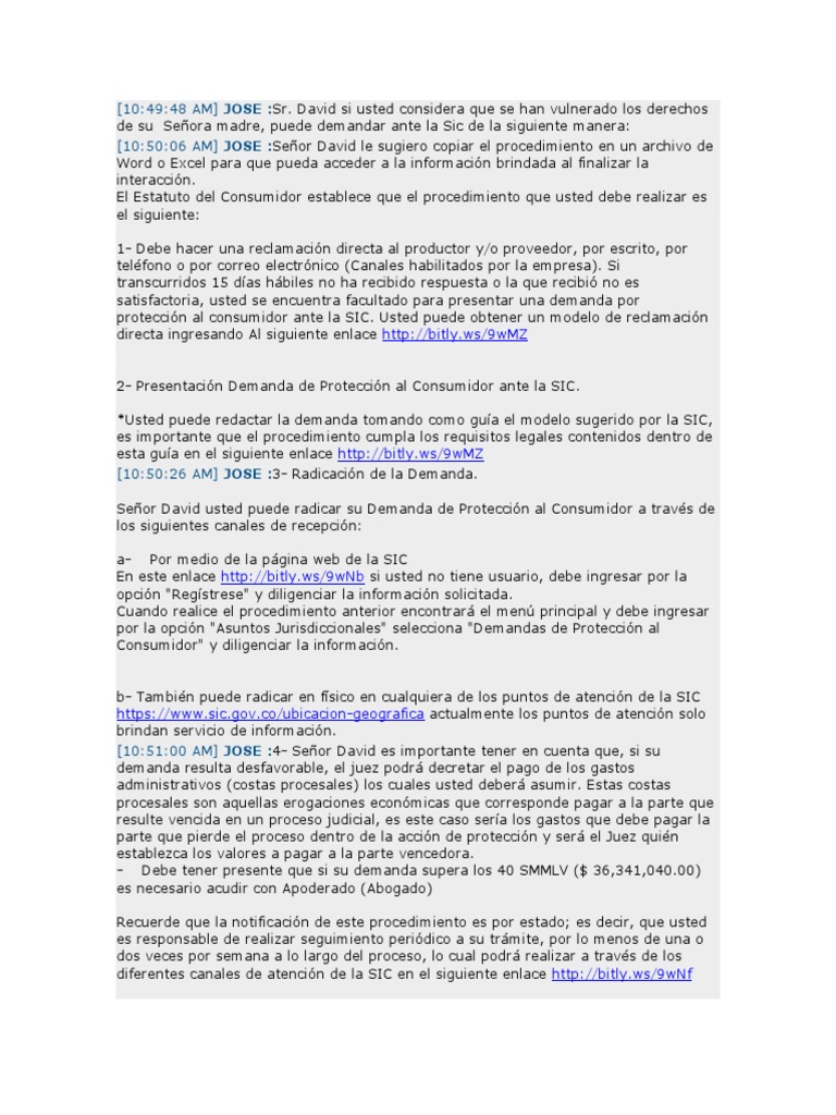 Como Presentar Demanda Ante La Sic | PDF | Demanda judicial | Protección al Consumidor
