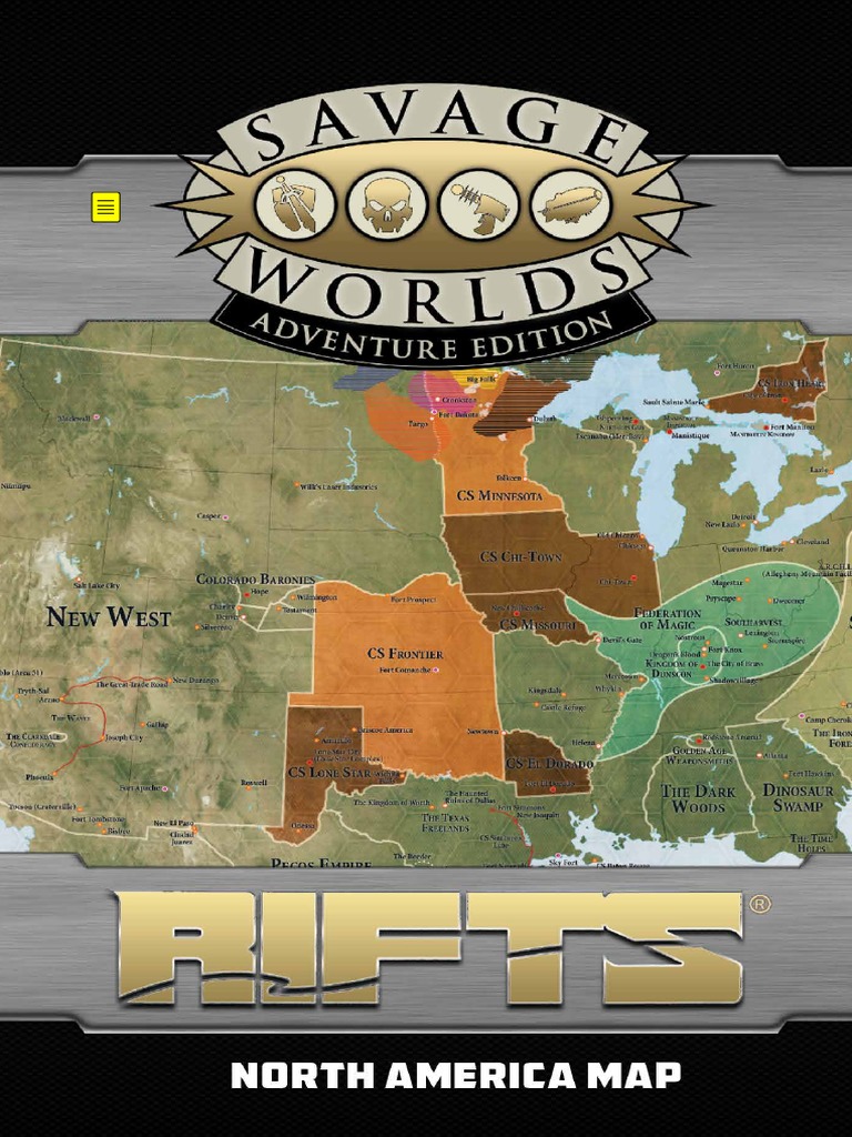 SWADE - RIFTS - Revised North America Map | PDF