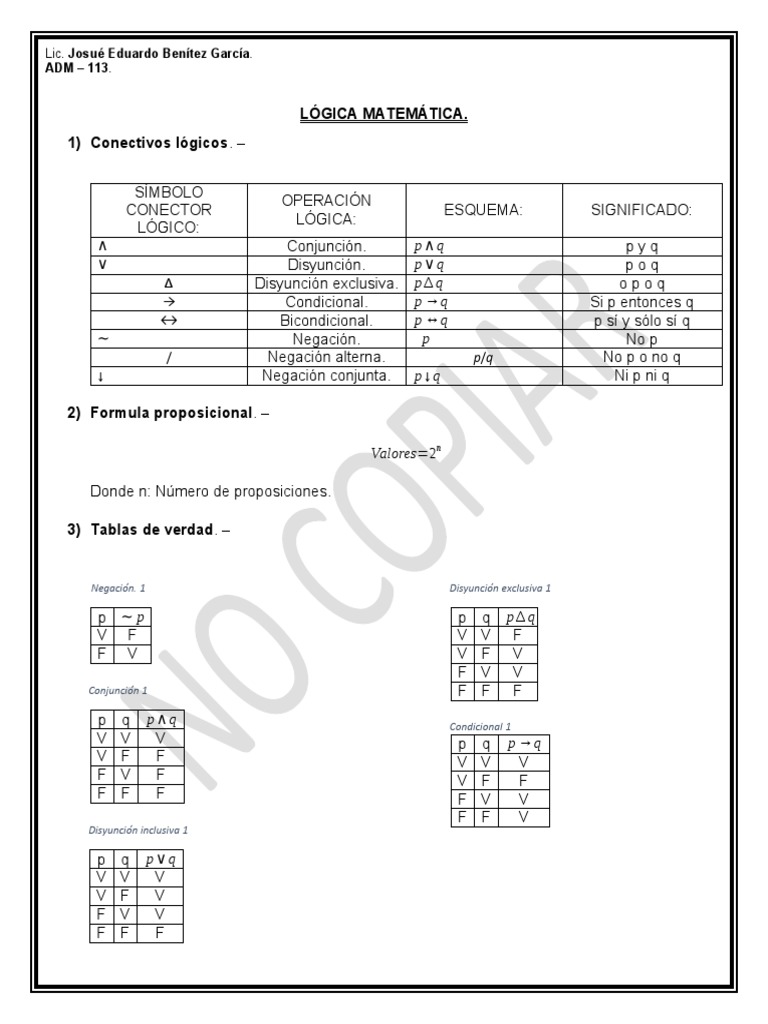 Formulario Lógica | PDF | Lógica matemática | Sintaxis (Lógica)