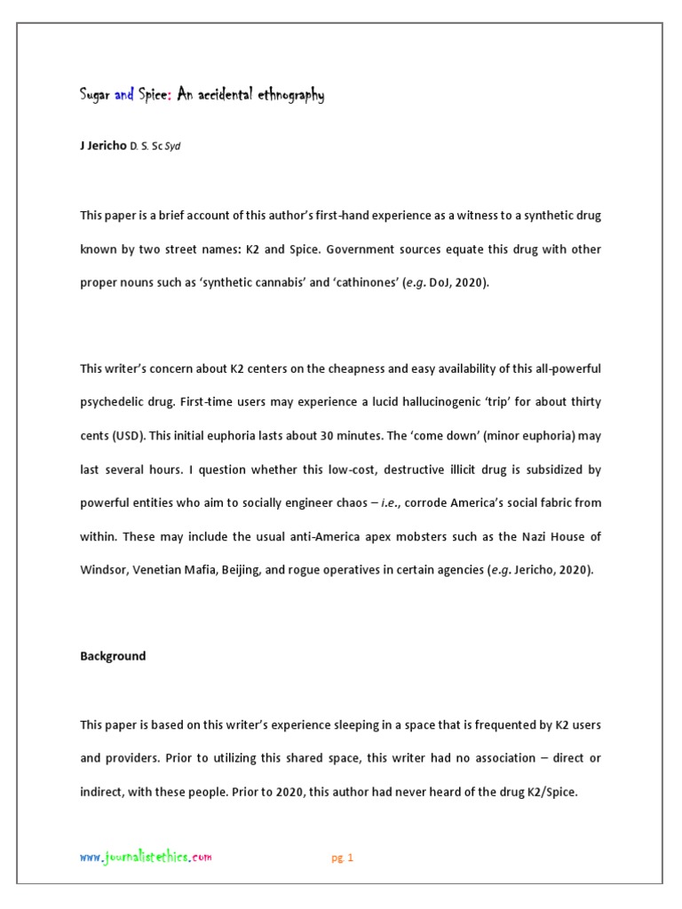 K2 Spice Synthetic Cannabis Ethnography | PDF | Tobacco Smoking | Addiction