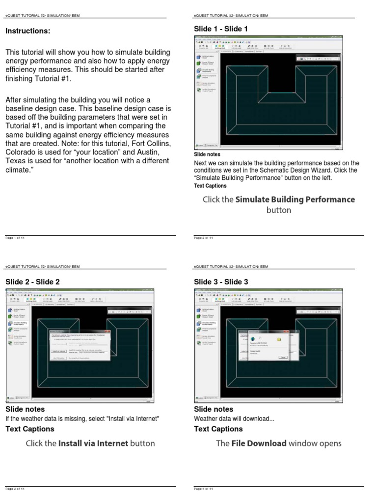 eQUEST TUTORIAL #2 | PDF | Simulation | Efficient Energy Use