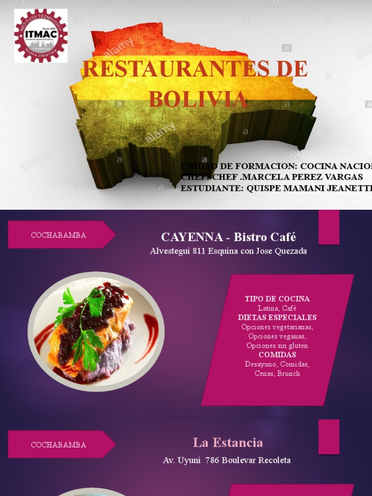 Restaurantes de Bolivia | PDF | Veganismo | Comida y bebida