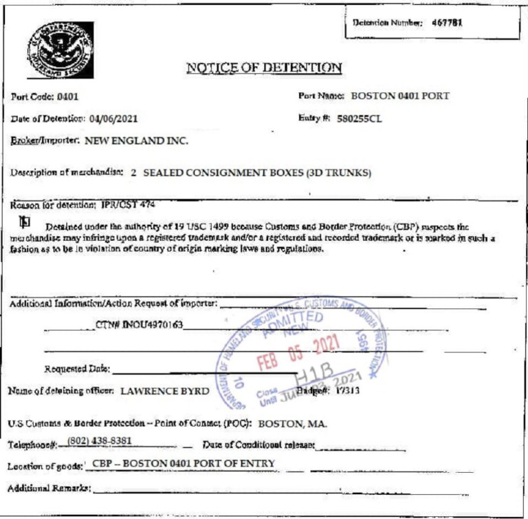 CBP Notice of Detention | PDF