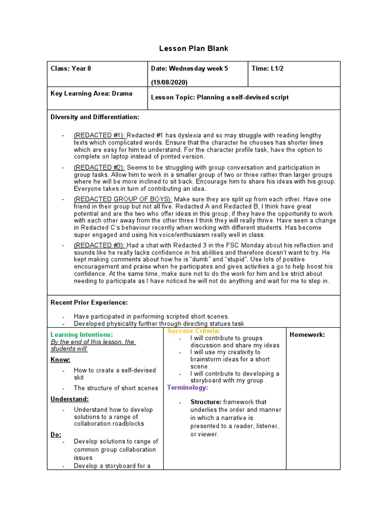Authentic Learning Lesson Plan Drama | PDF | Lesson Plan | Brainstorming
