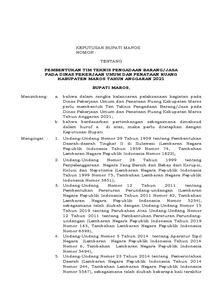 SK Tim Teknis 2021 | PDF