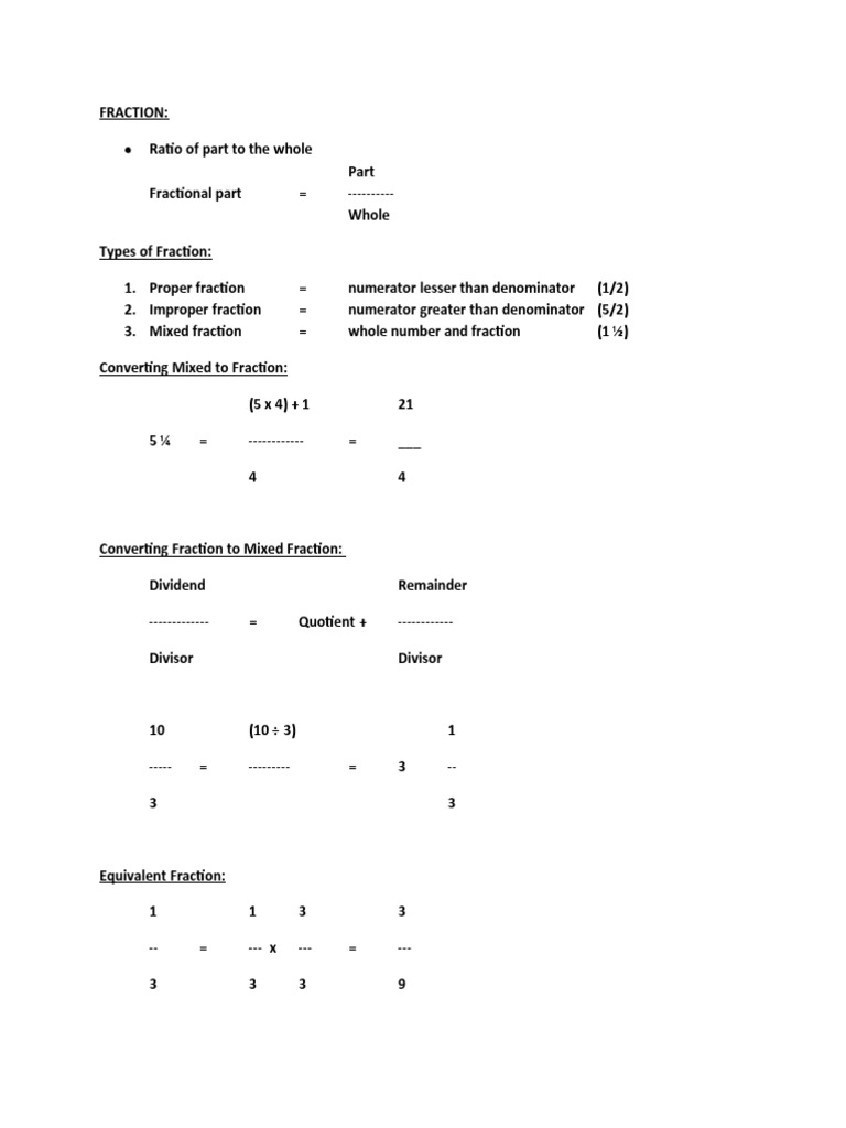 Fractions Explained | PDF | Division (Mathematics) | Arithmetic