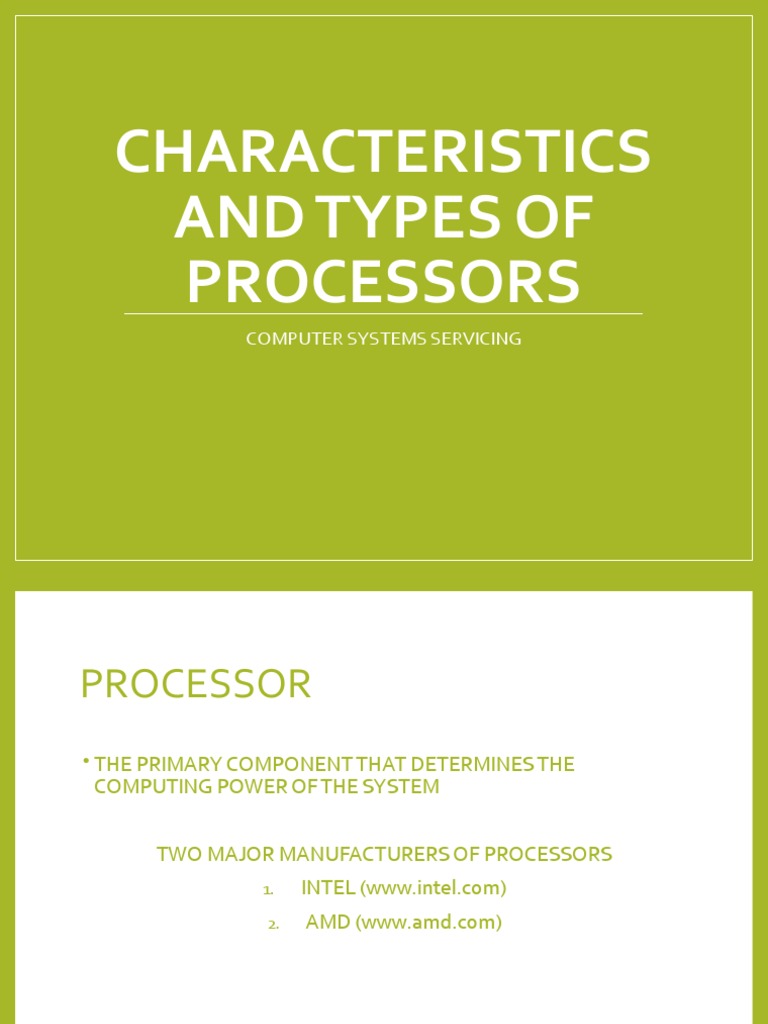 Characteristics and Types of Processors | PDF | Central Processing Unit | Hertz