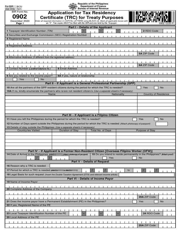 BIR Form No. 0902 December 2020 Final3corr | Download Free PDF | Double ...