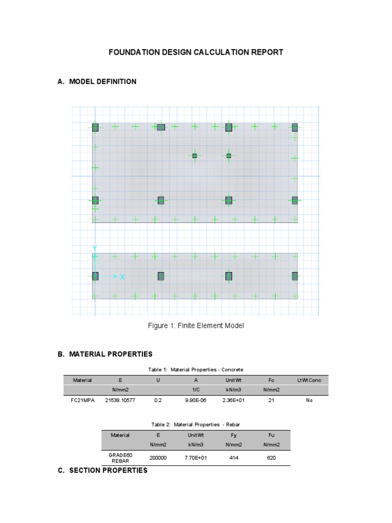 Foundation Calculation Report Sample | PDF | Foundation (Engineering ...