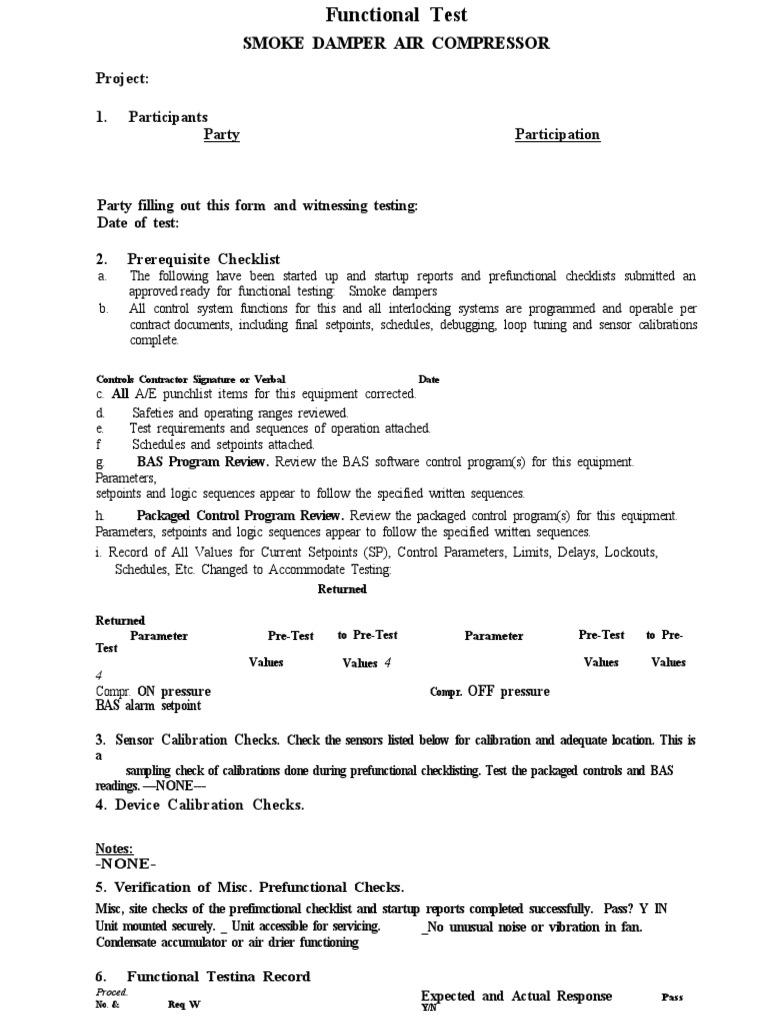 Smoke Damper Air Compressor Testing Guide | PDF | Computing | Computer ...