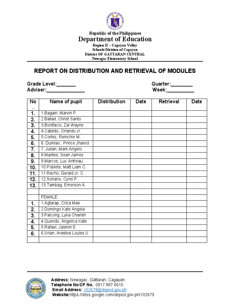 Dist. and Retrieval Form | PDF