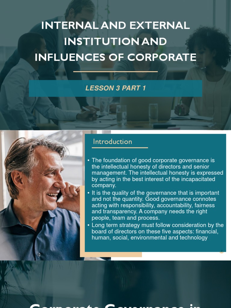 Promoting Effective Corporate Governance: Internal and External ...
