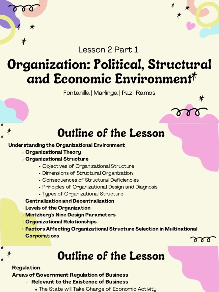 Lesson 2 Part 1 Organization: Political, Structural and Economic ...