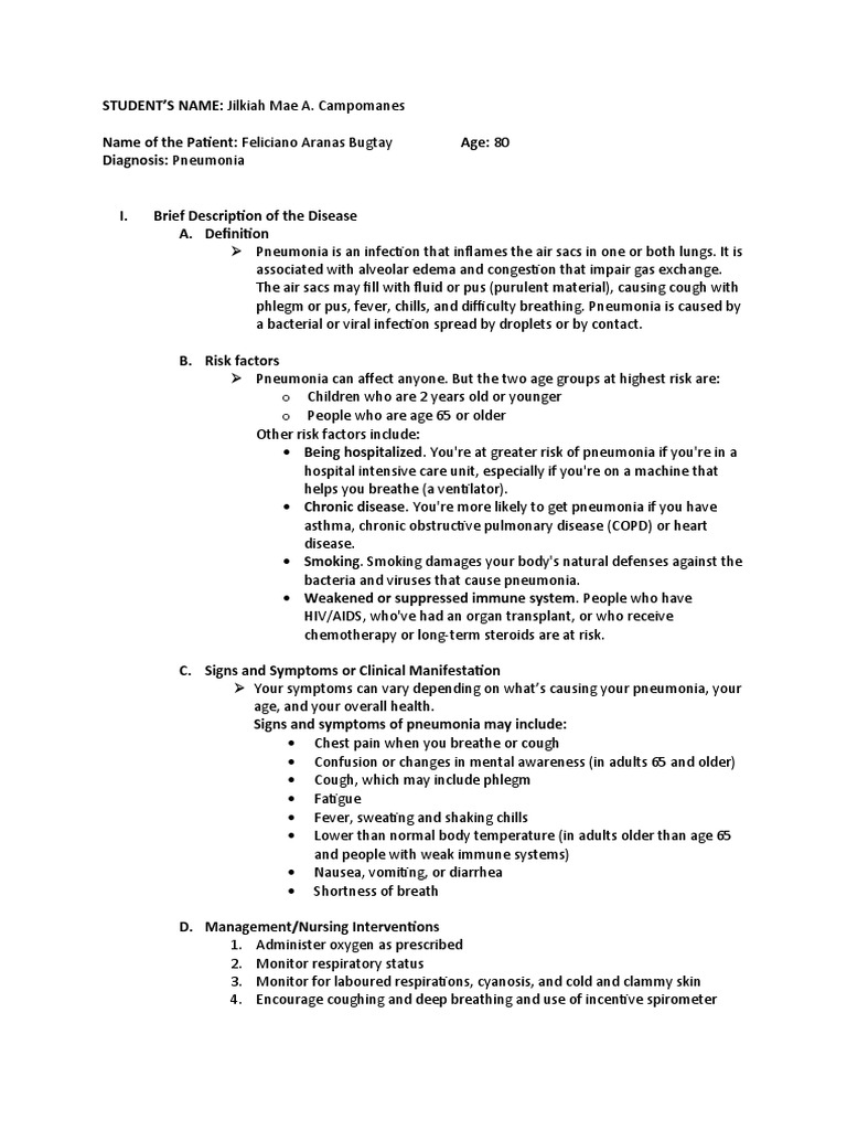 Case Study 1 - Pneumonia | PDF | Pneumonia | Breathing