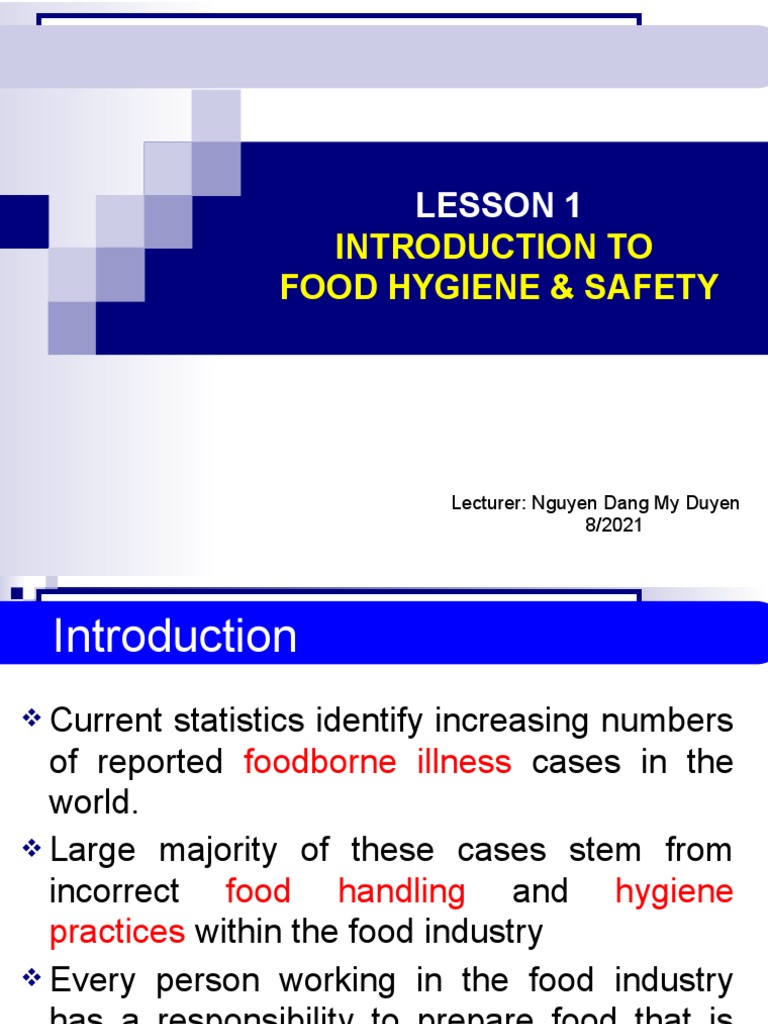 Introduction To Food Hygiene & Safety: Lesson 1 | PDF | Foodborne ...