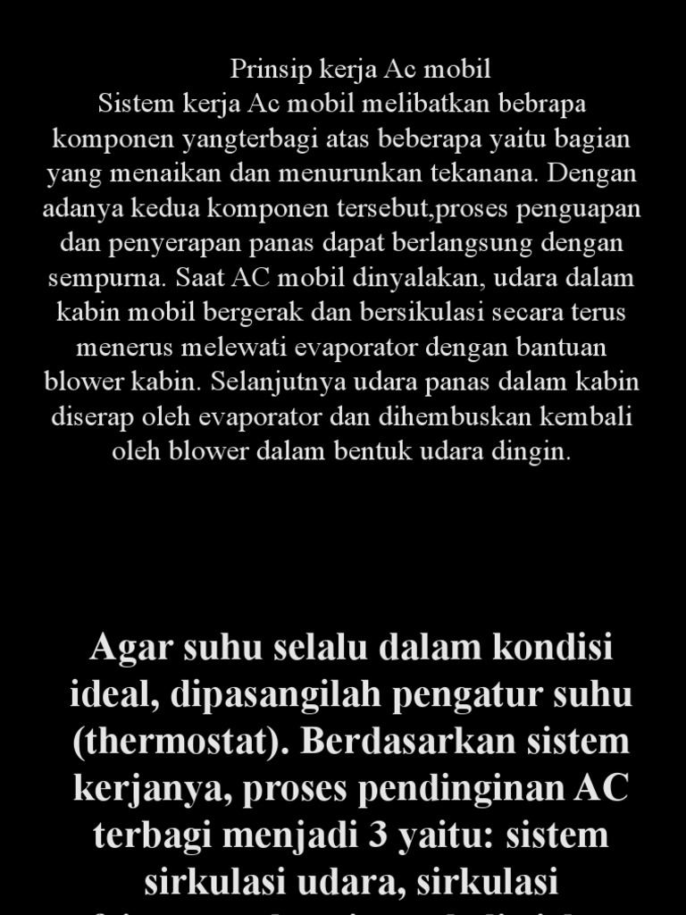 Prinsip Kerja Ac Mobil | PDF | Teknologi & Rekayasa