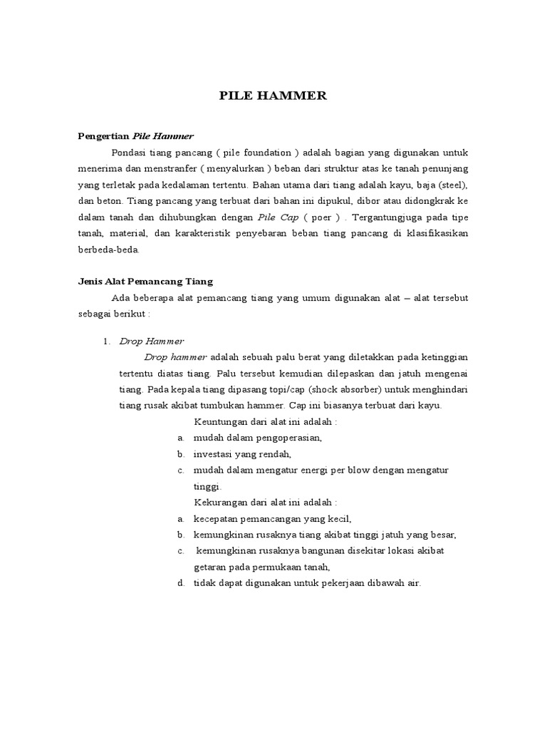 Pile Hammer | PDF