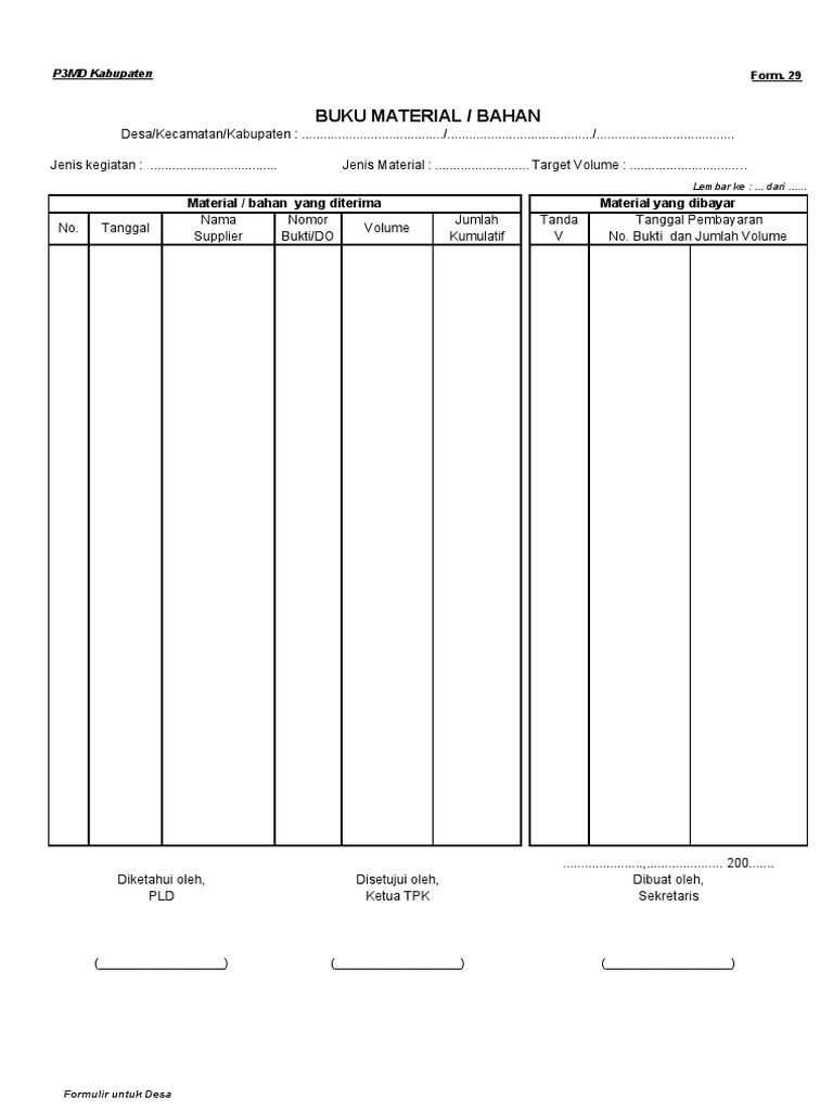 Buku Material Proyek Desa | PDF