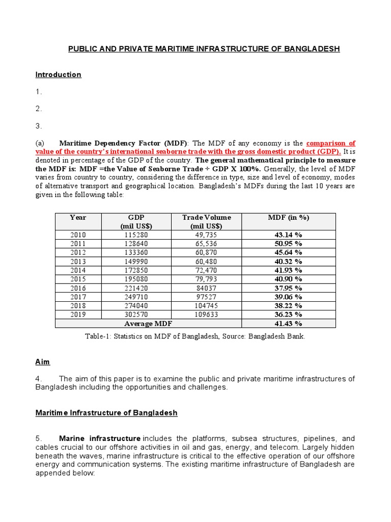 Bangladesh Maritime Infrastructure Overview | PDF | Ships | Port
