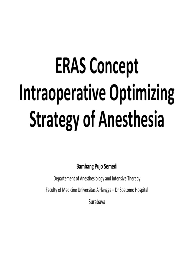 ERAS Intraoperative ACEH Feb 2020 | PDF | Anesthesia | Analgesic