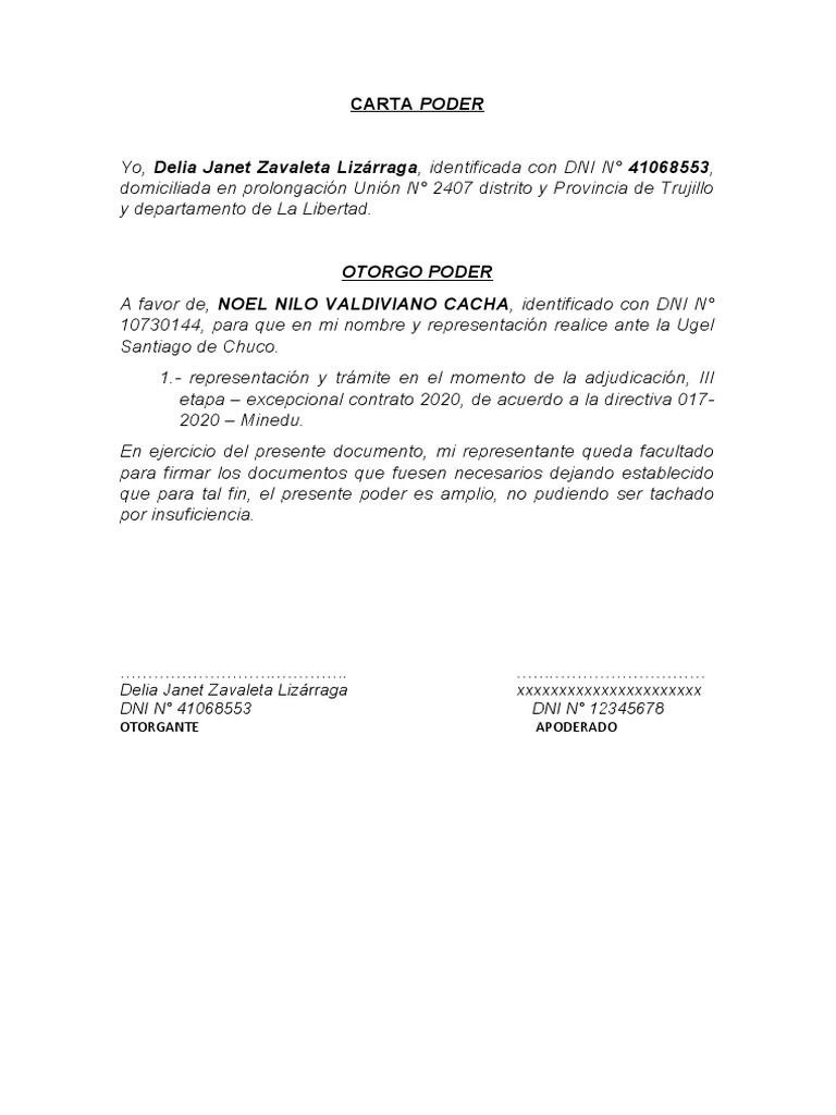 Carta Poder Simple | PDF