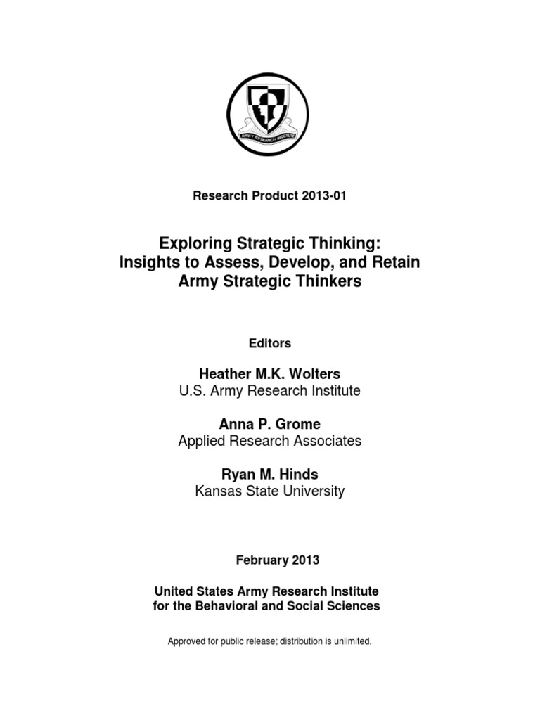 Developing Army Strategic Thinkers | PDF | Creativity | Thought