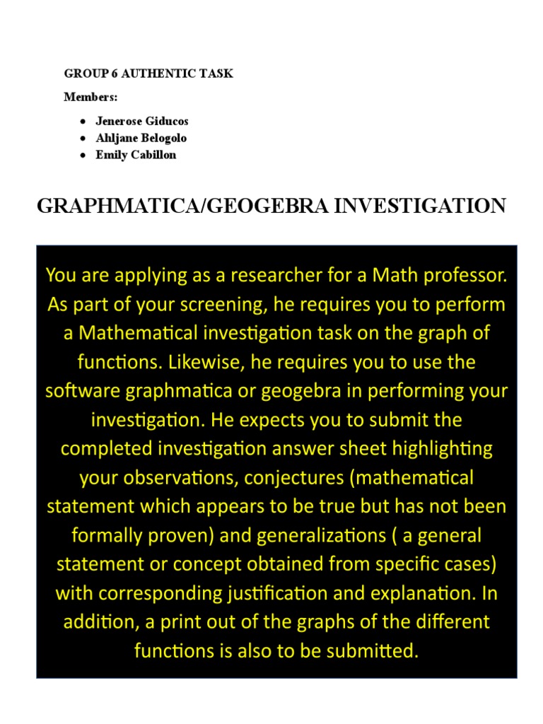 Authentic Task | PDF | Cartesian Coordinate System | Mathematics